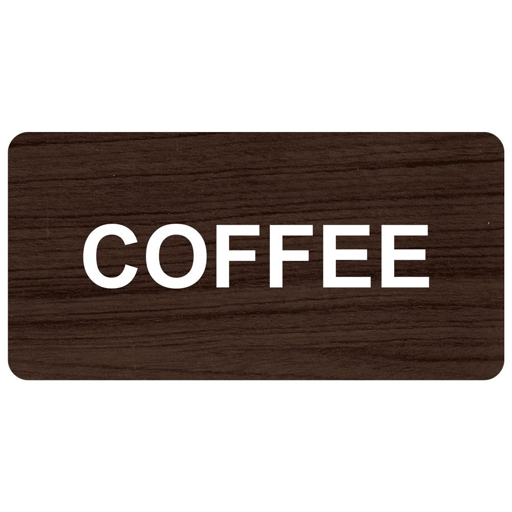 Coffee Engraved Sign EGRE-16815-WHTonKNA Dining / Hospitality / Retail