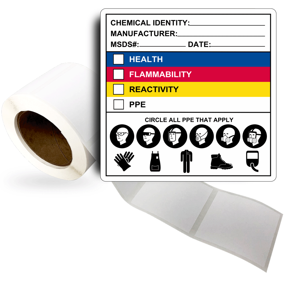Chemical Identity Roll Label With Symbols LDRE-14716