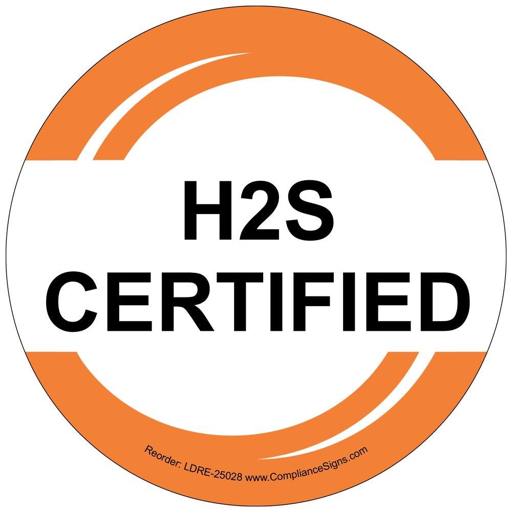 H2S Certified Roll Label LDRE-25028