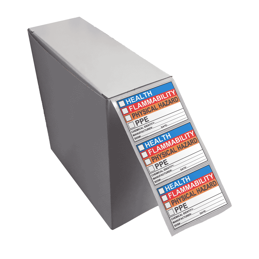 Health Flammability Physical Hazard PPE Roll Label LDRE-35734