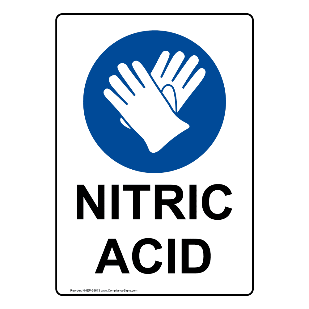 Portrait Nitric Acid Sign With Symbol NHEP-38613