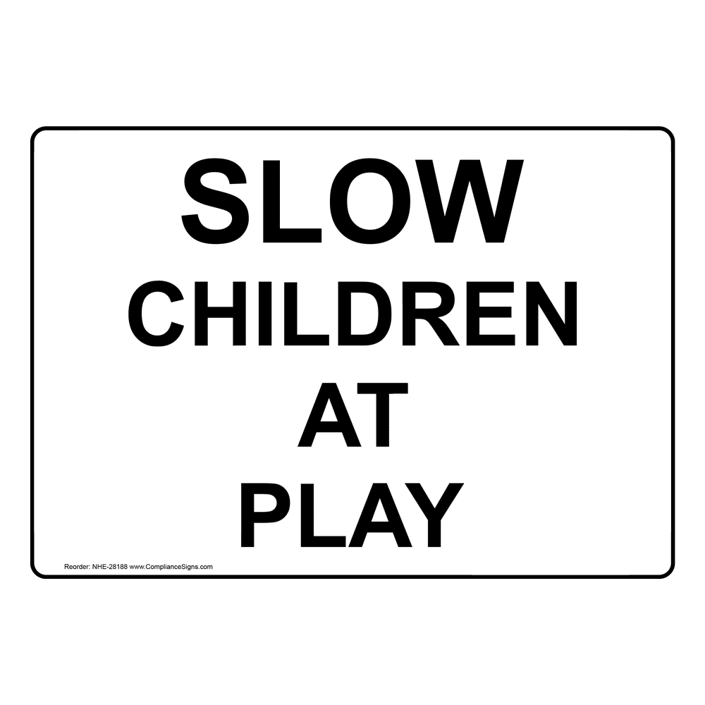 Warning Children Crossing Sign With Symbol NHE-28173