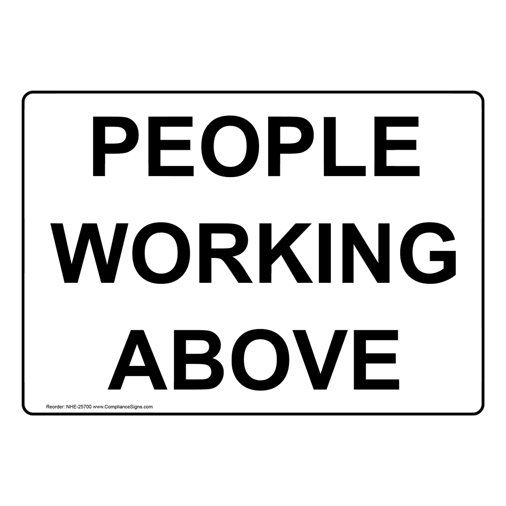 People Working Above Sign NHE-25700