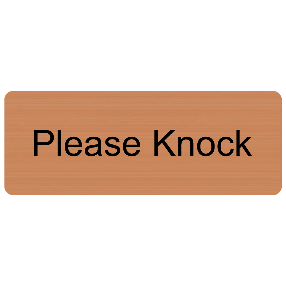 Please Knock Engraved Sign EGRE-17846-BLKonCPR Office Courtesy