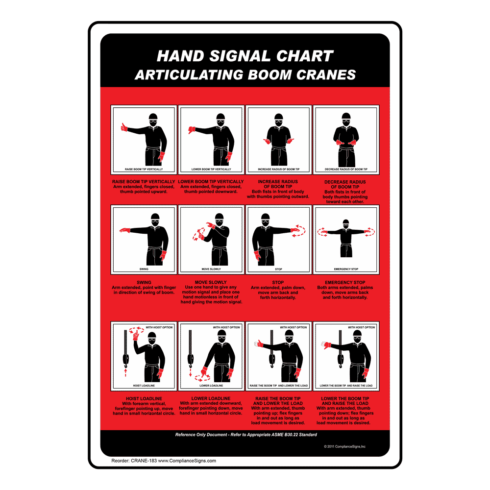 Articulating Boom Cranes Sign CRANE-184 Crane Hand Signals