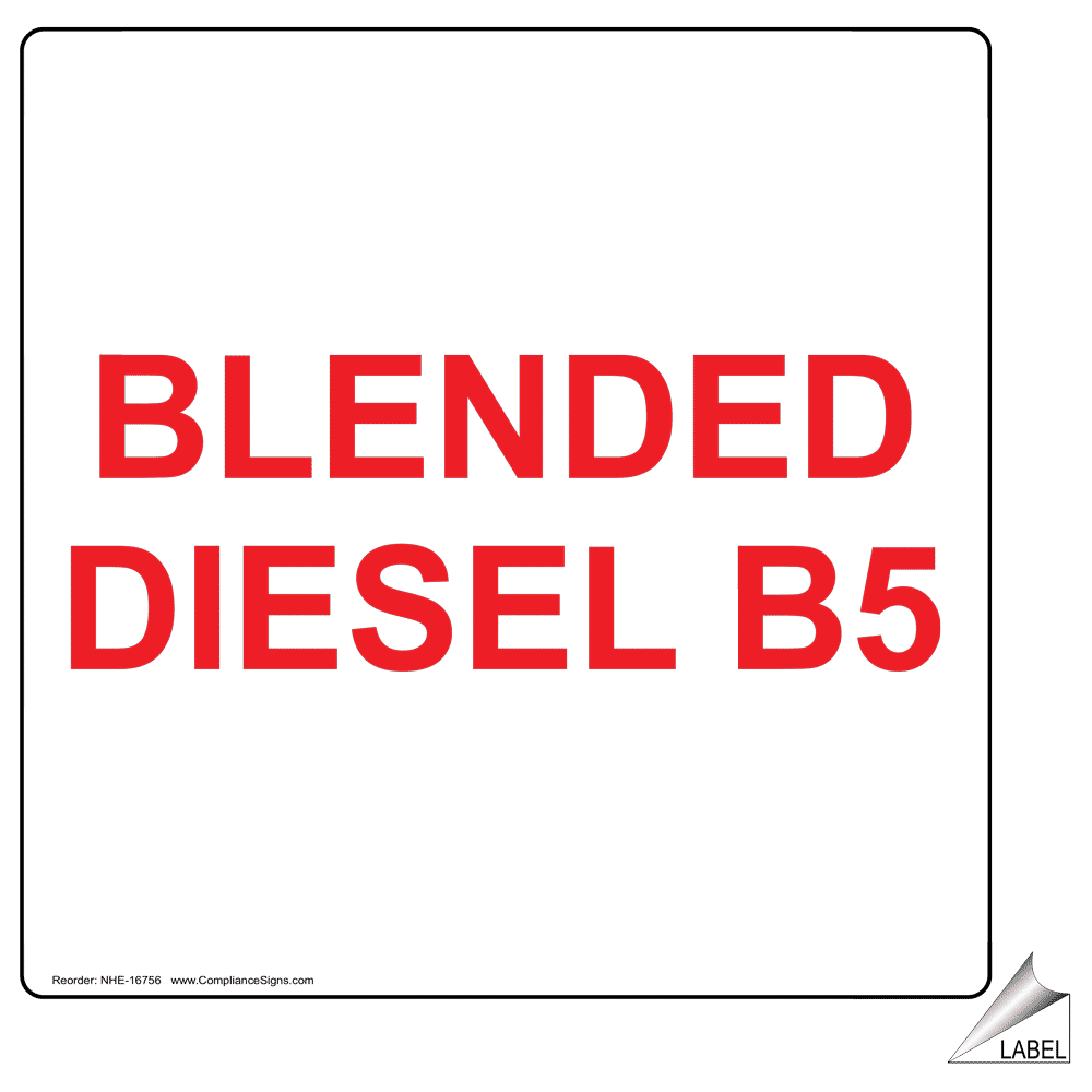 Blended Diesel B5 Label NHE-16756 Diesel