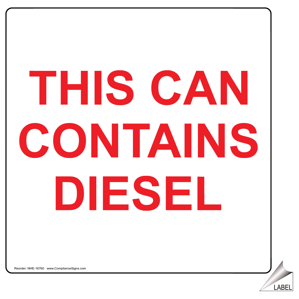 This Can Contains Diesel Label NHE-16760 Diesel
