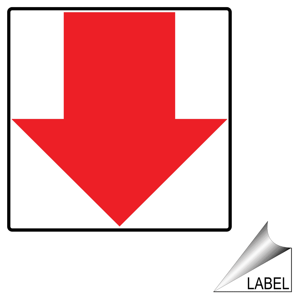 Down Arrow Symbol Label LABEL-SYM-117-b Directional