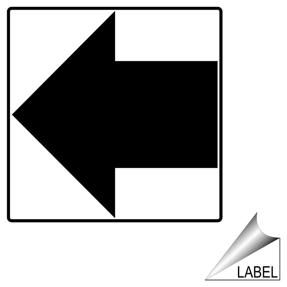 Left Arrow Symbol Label LABEL-SYM-118-b Directional