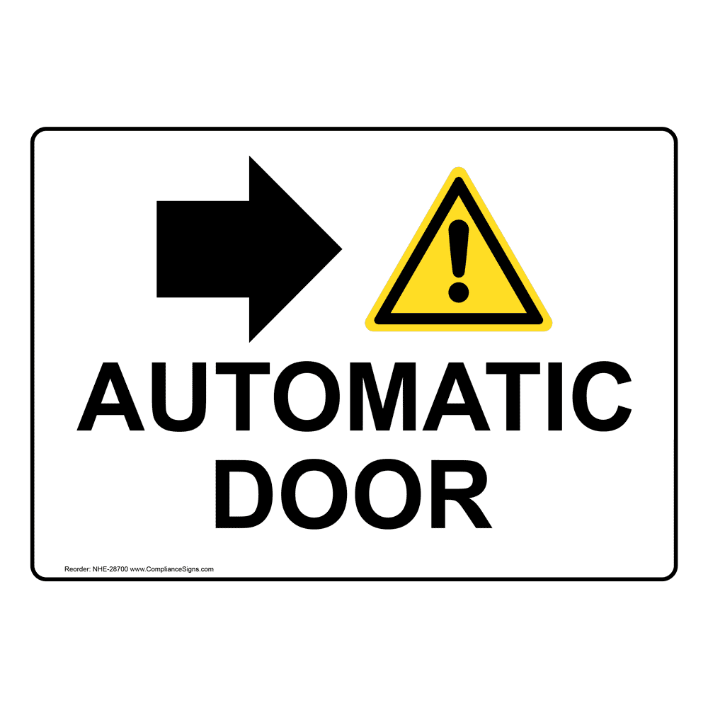 Automatic Door [Right Arrow] Sign With Symbol NHE-28700