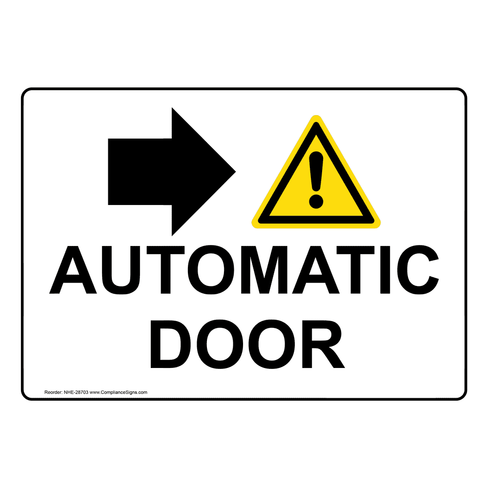 Automatic Door [Right Arrow] Sign With Symbol NHE-28703