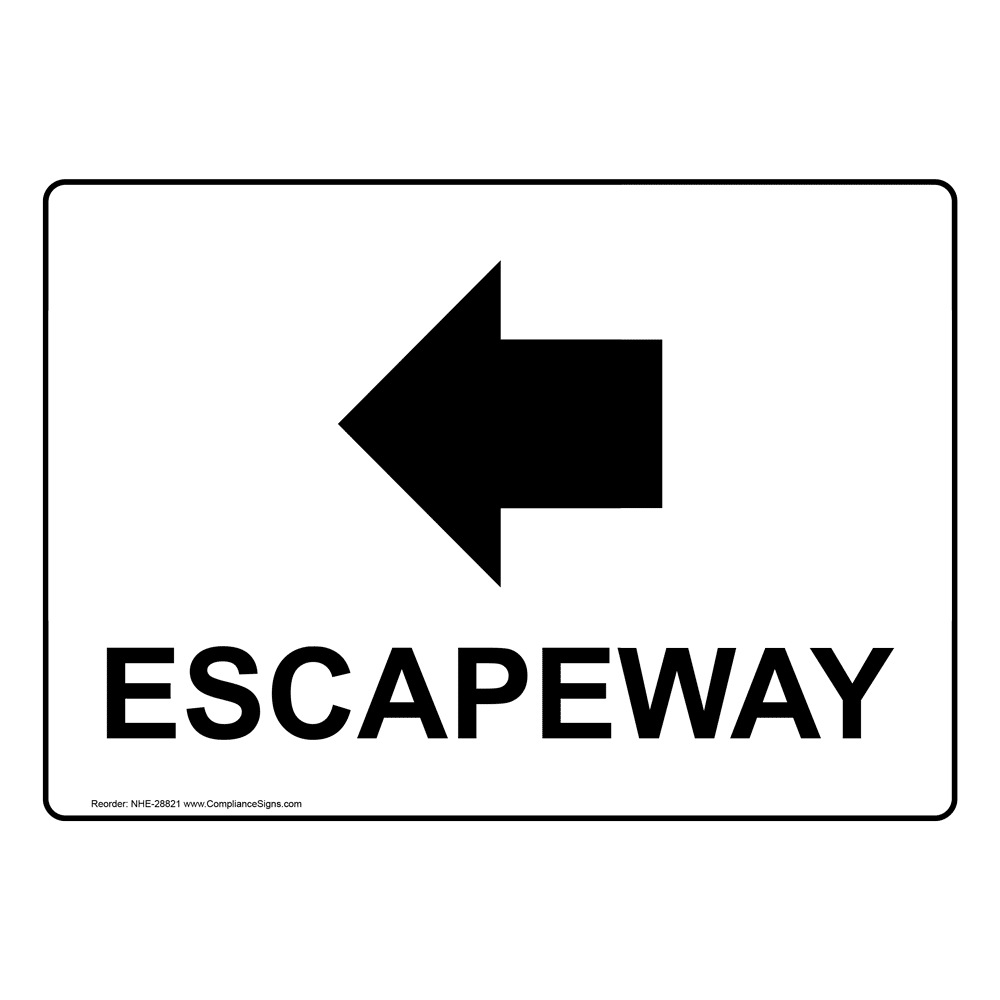 Escapeway [Left Arrow] Sign With Symbol NHE-28821