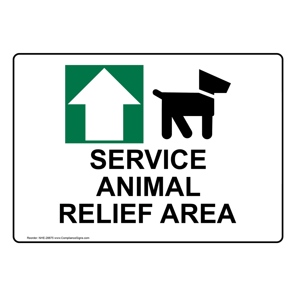 Service Animal Relief Area Up Arrow Sign With Symbol NHE 28875