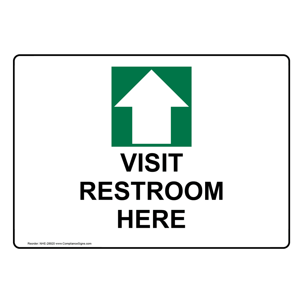 Restroom [Right Arrow] Sign With Symbol NHE-29485