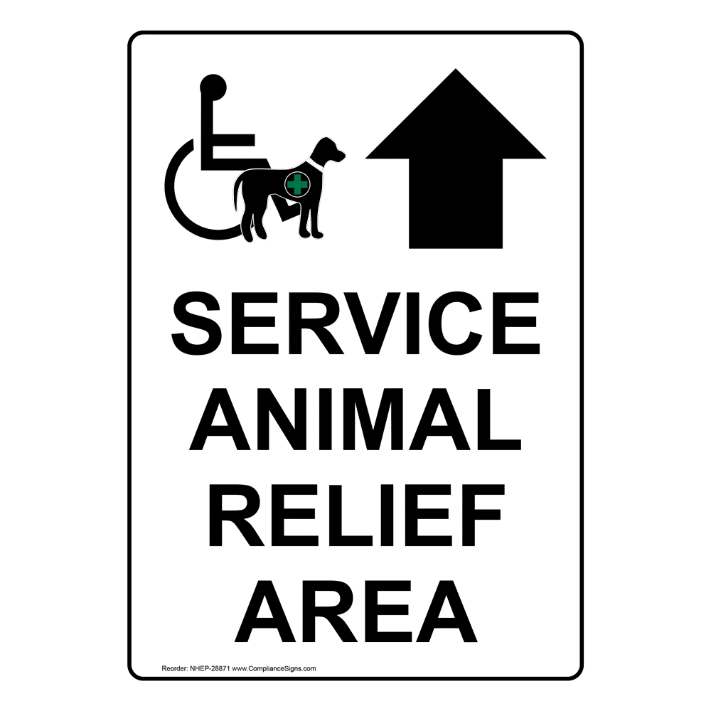 Portrait Service Animal Relief Area Sign With Symbol NHEP 28871