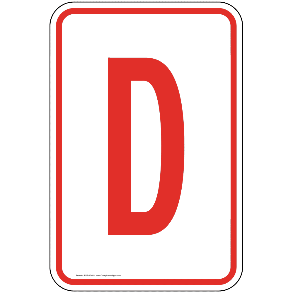 Letter D Sign PKE-15485 Directional