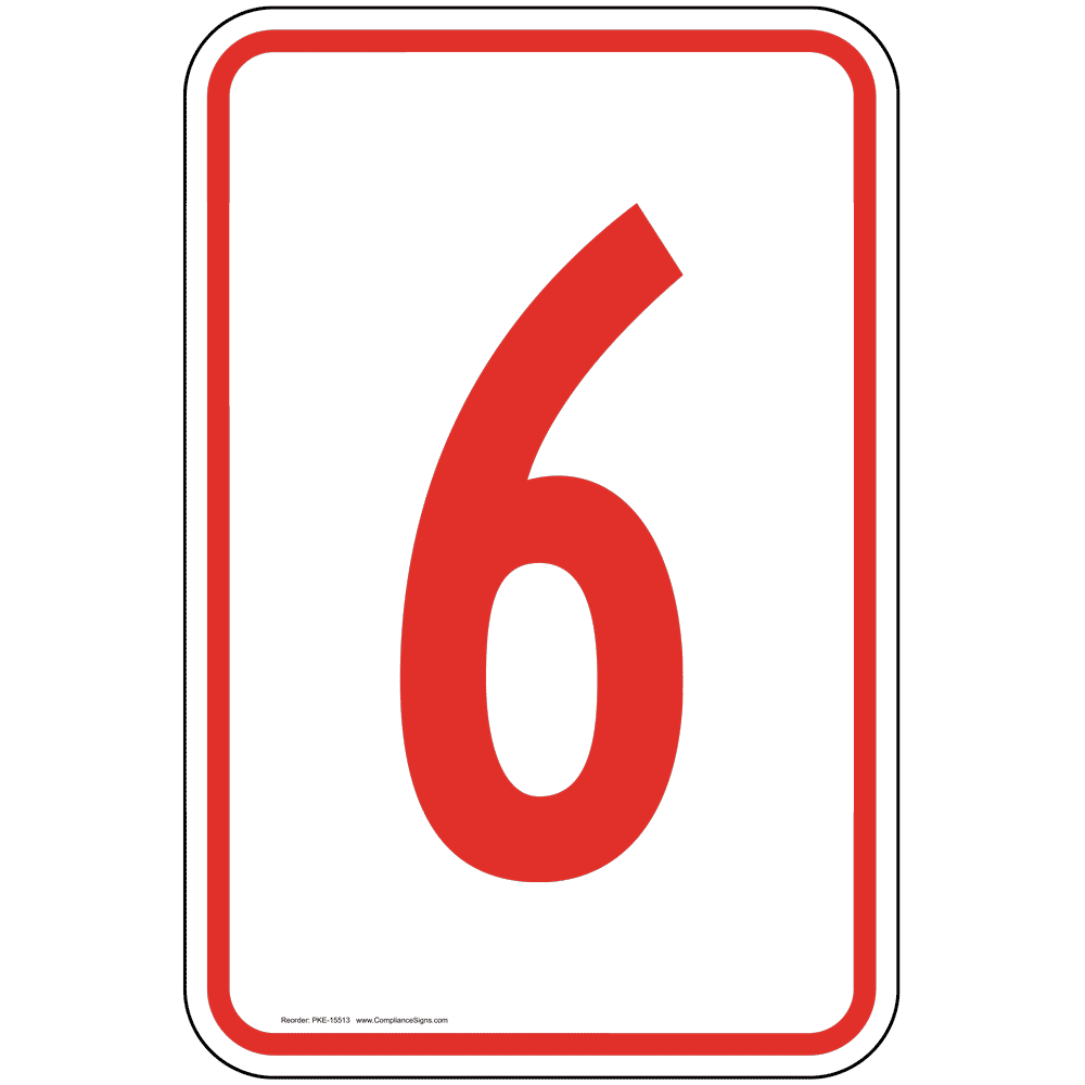 Number 6 Sign PKE-15513 Directional