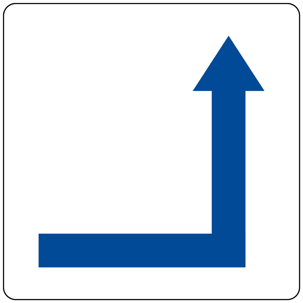 [Graphic Only] Corner Directional Arrow Sign RRE-210_BLUonWHT