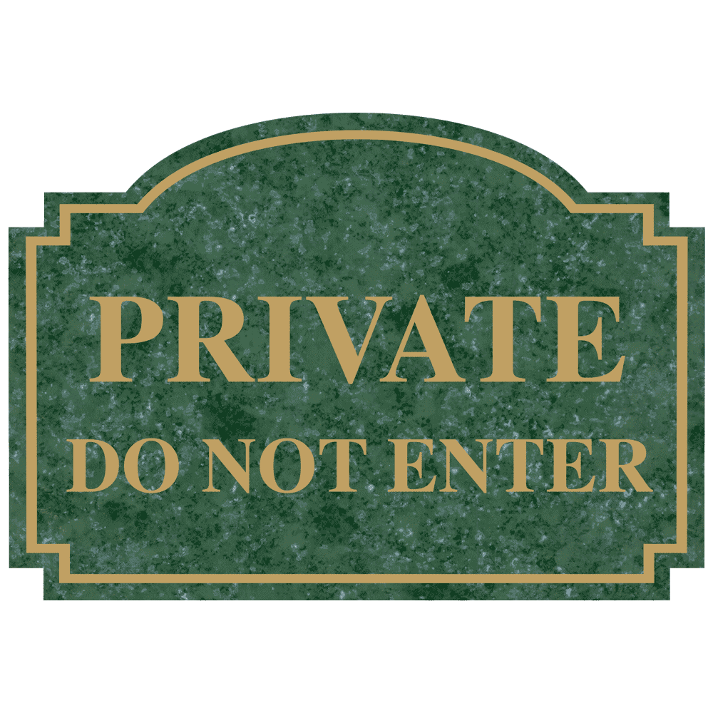 Private Do Not Enter Engraved Sign EGRE-13360-GLDonVerde Enter / Exit