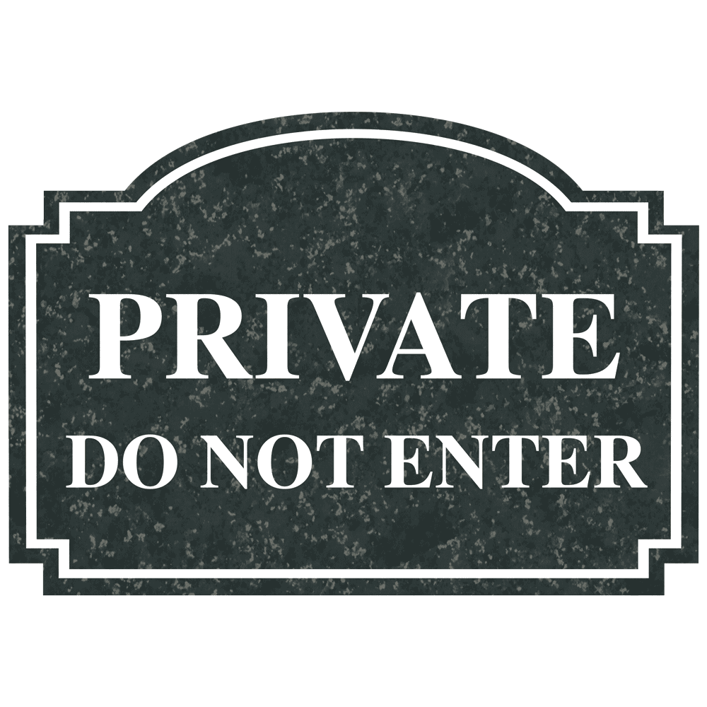 Private Do Not Enter Engraved Sign EGRE-13360-WHTonCHMRBL Enter / Exit