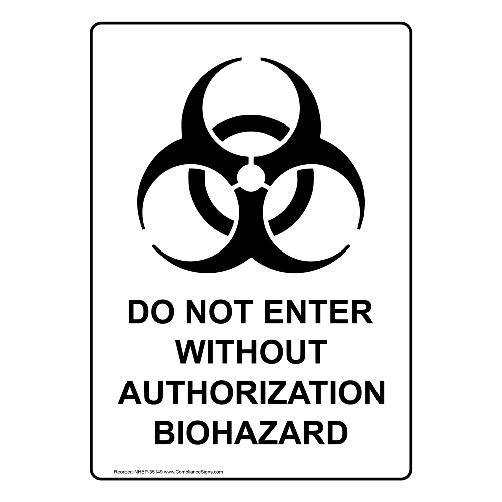 Portrait Do Not Enter Without Authorization Sign With Symbol NHEP 35149 portrait-do-not-enter-without-authorization-sign-with-symbol-nhep-35149