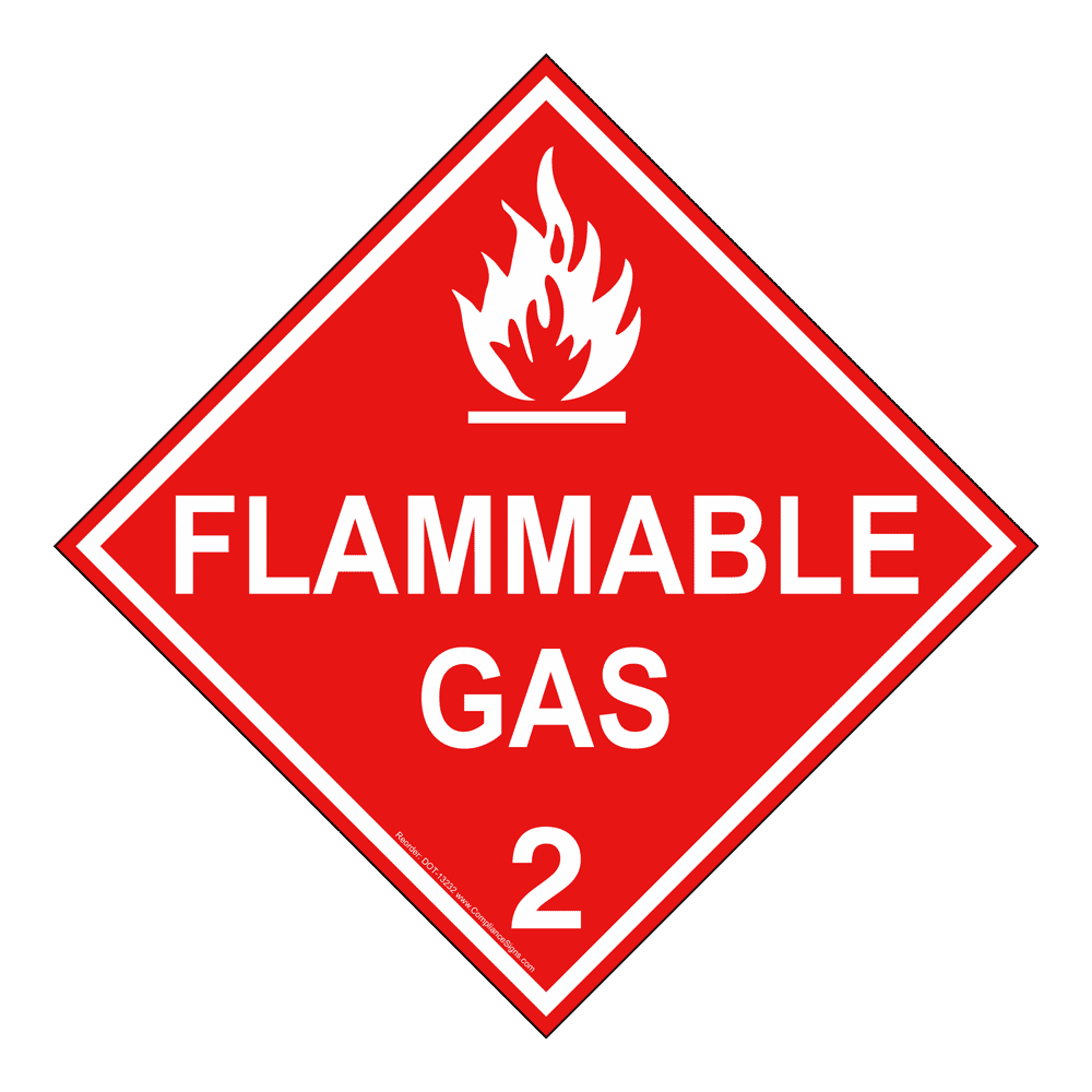 DOT Flammable Gas 2 Sign DOT-13232 Hazardous Loads