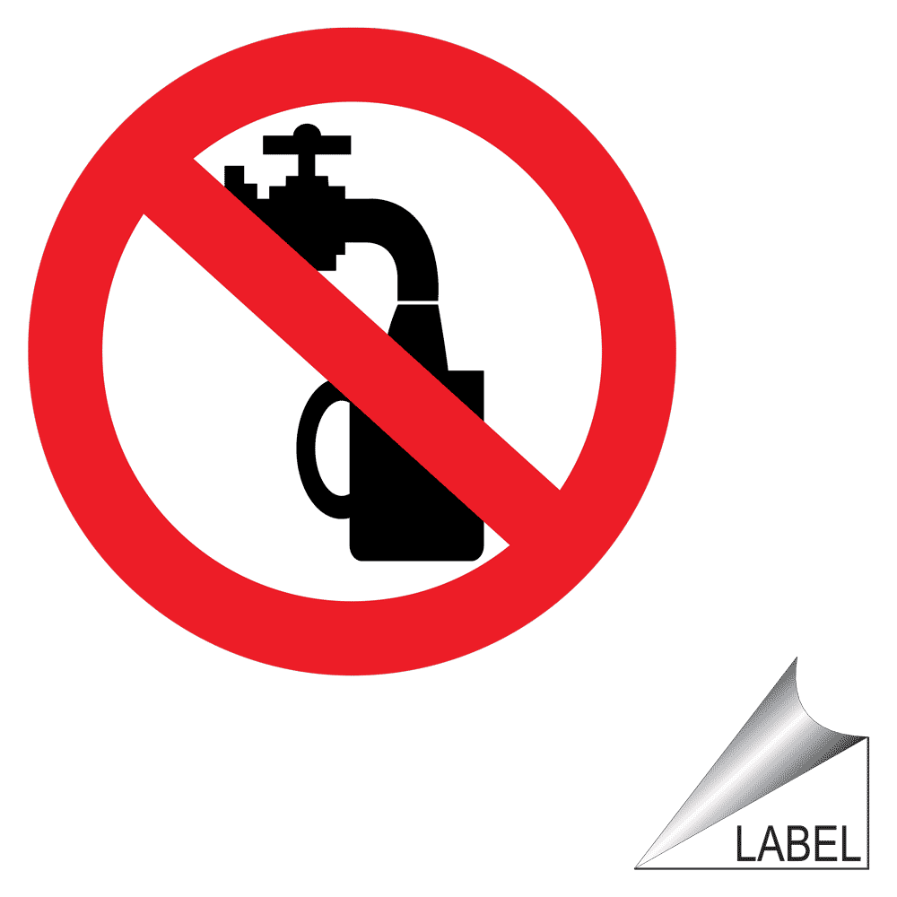 Do Not Drink Water Symbol Label LABEL PROHIB 54 R Drinking Water do-not-drink-water-symbol-label-label-prohib-54-r-drinking-water