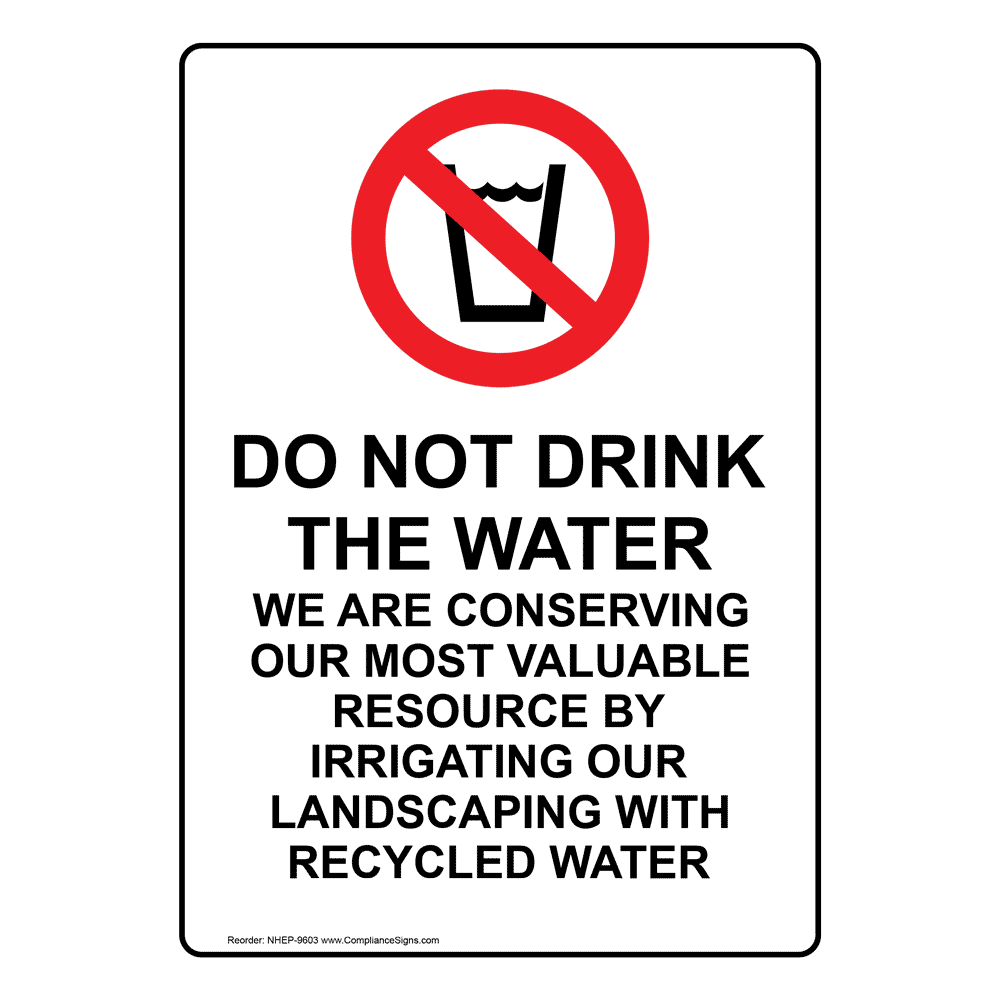 Portrait Do Not Drink The Water We Sign With Symbol NHEP 9603 portrait-do-not-drink-the-water-we-sign-with-symbol-nhep-9603