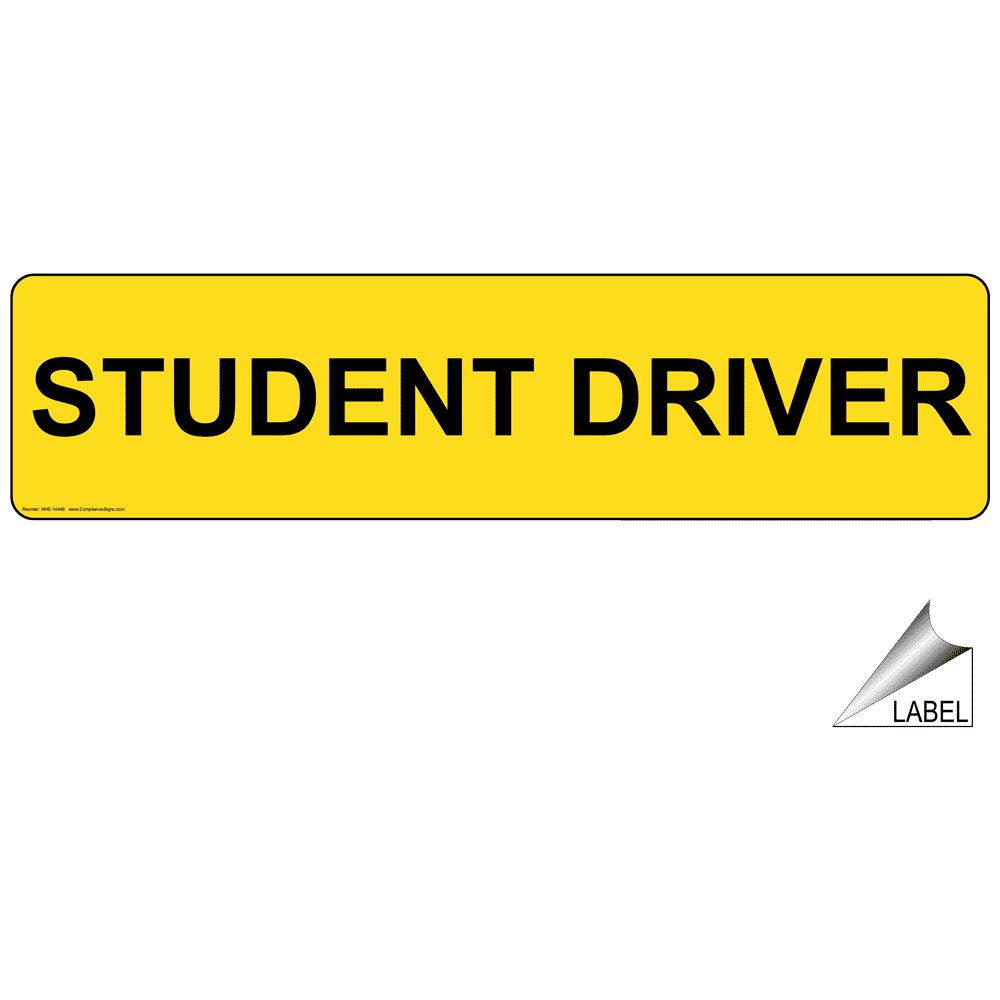 Student Driver Label NHE-14446 Transportation