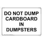 Environmental - Trash/Litter - Standard Dumpster Signs and Labels