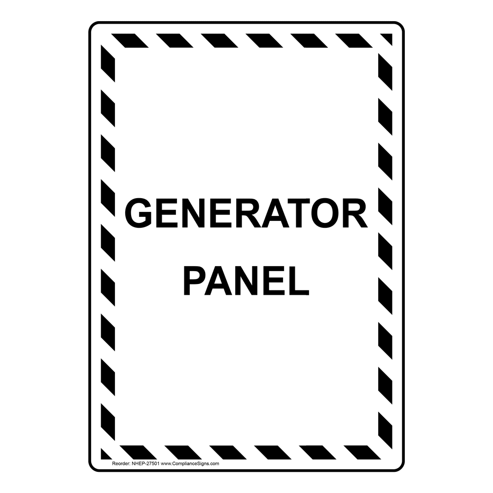 Generator Panel Sign NHE-27501