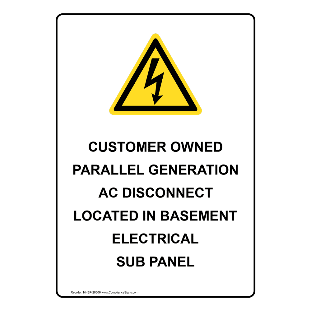 Portrait Customer Owned Parallel Sign With Symbol NHEP-28606