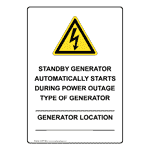 Generator Room Sign Safety Signs from ComplianceSigns.com
