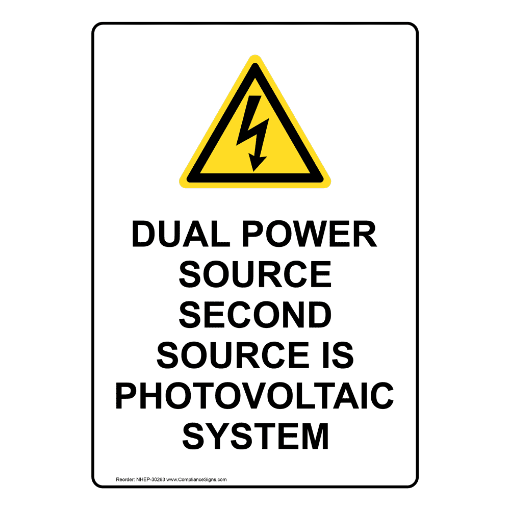 Dual Power Source Second Source Is Sign With Symbol NHE-30263