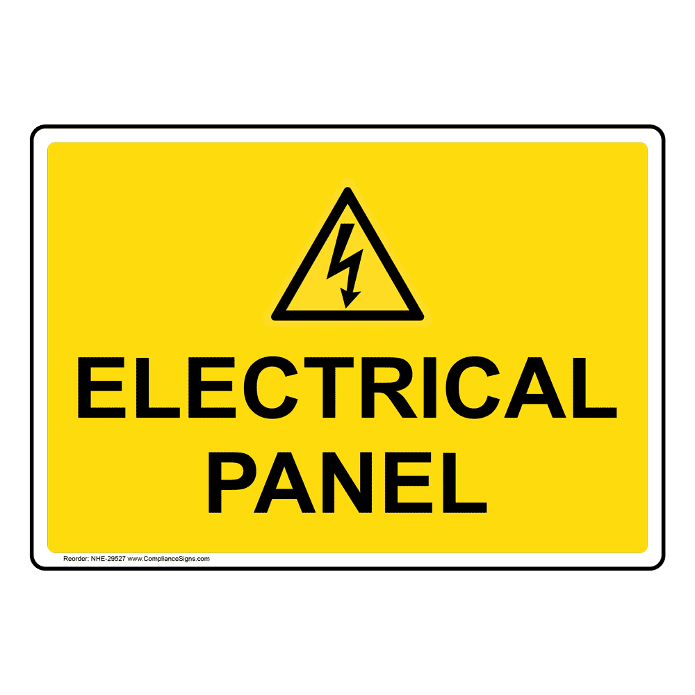 Portrait Electric Panel Inside Sign With Symbol NHEP-28602