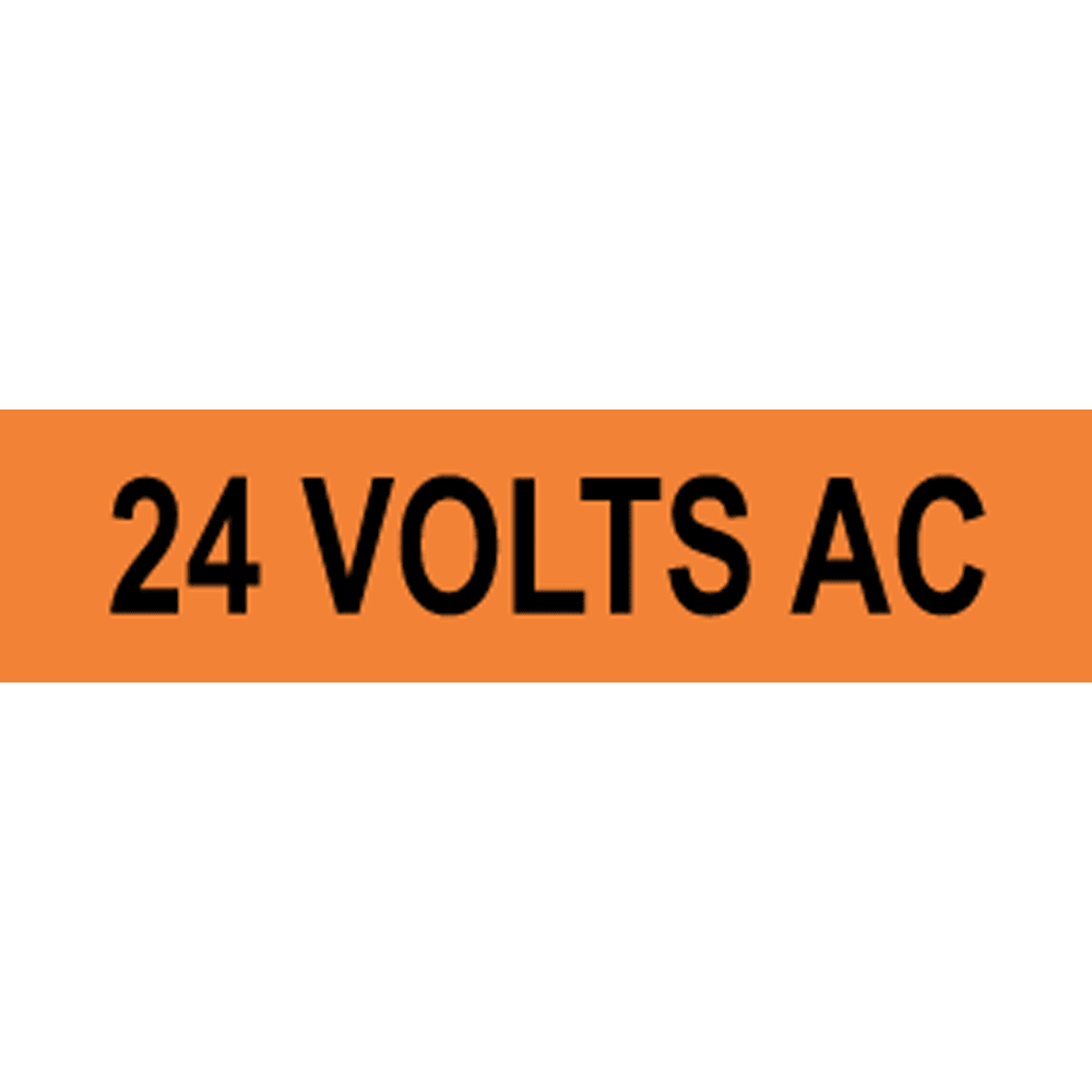 24 Volts AC Electrical Voltage Label Sticker | Black on Orange