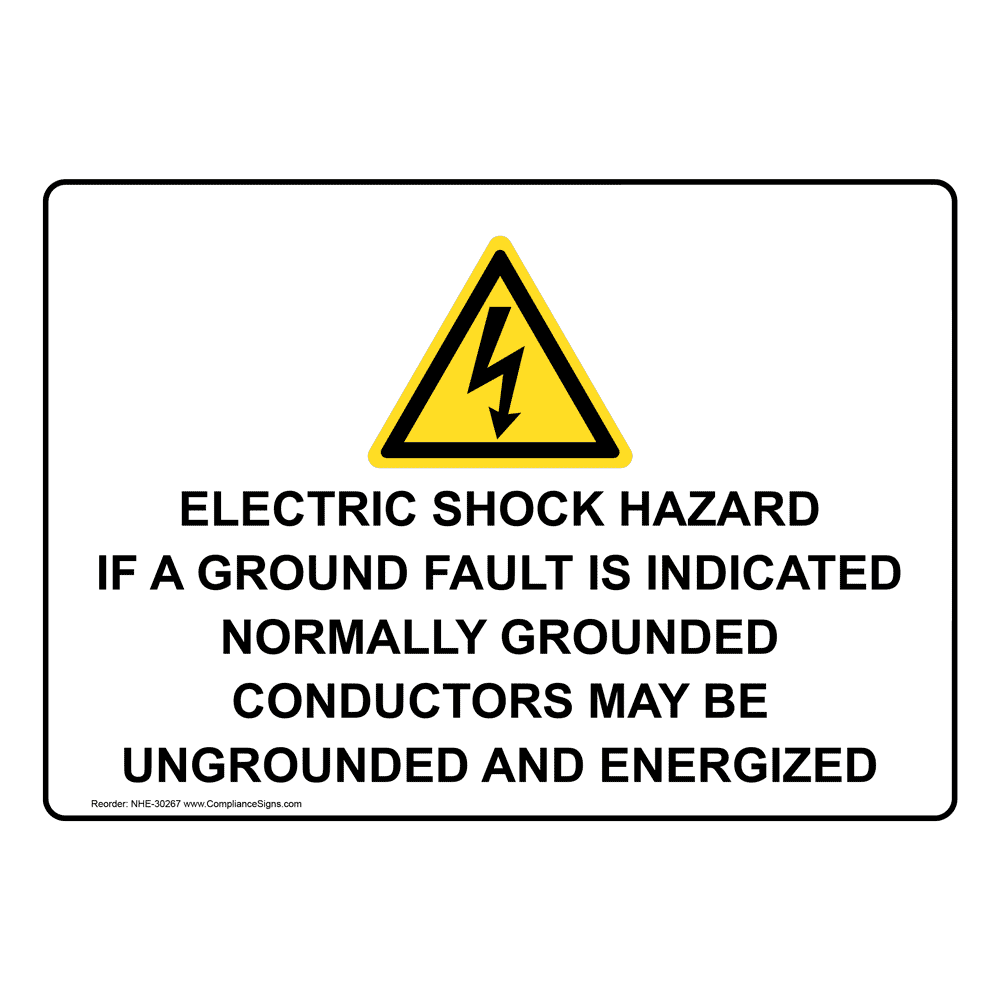 Electric Shock Hazard Both Line And Sign With Symbol NHE-30265