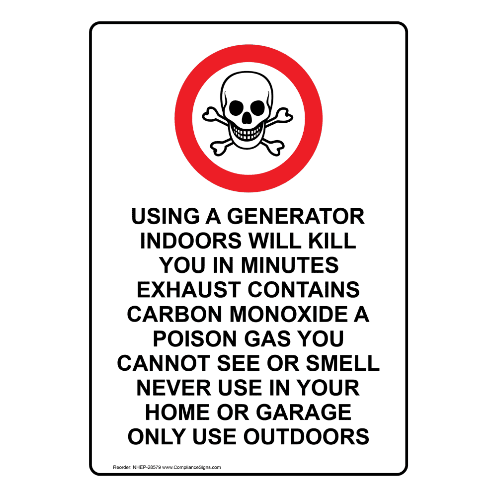 Portrait Using A Generator Indoors Sign With Symbol NHEP-28579