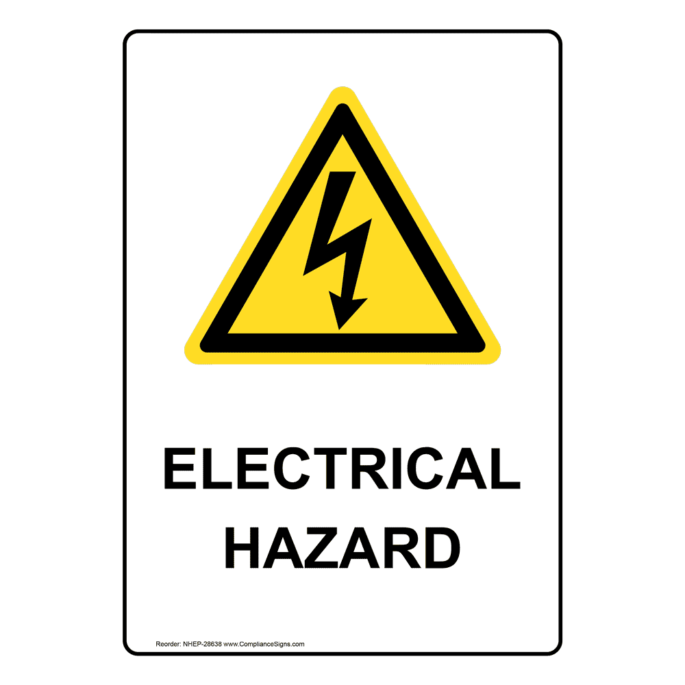Portrait Electrical Hazard Sign With Symbol NHEP-28638