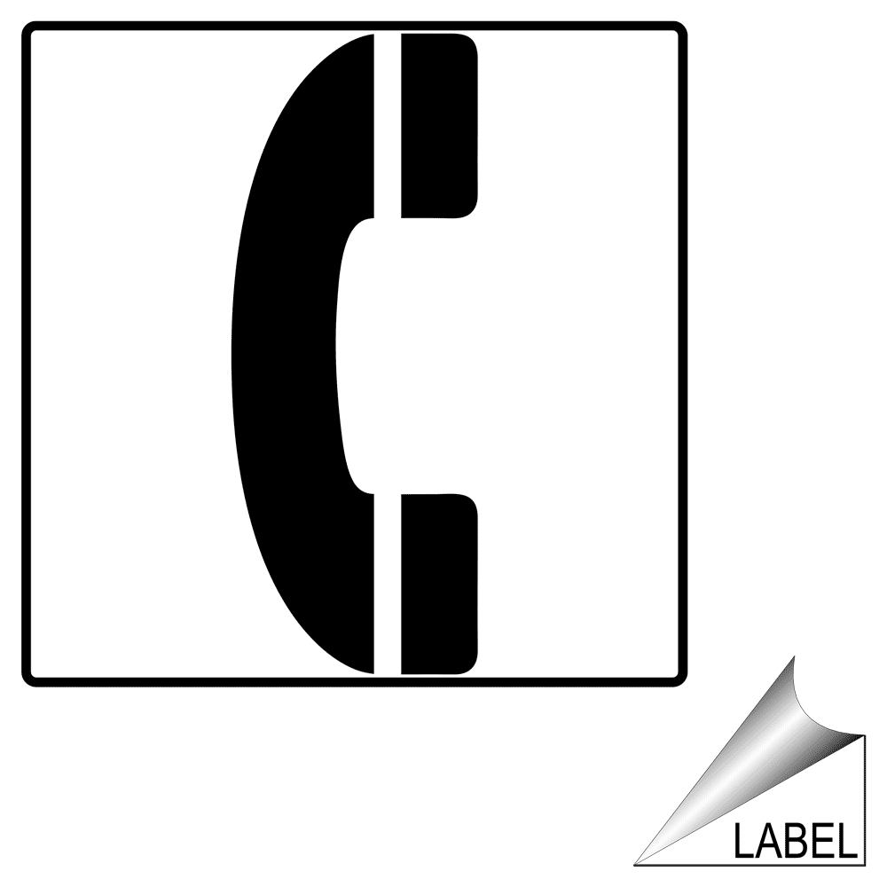 Telephone Symbol Label LABEL-SYM-122-c Emergency Contact 911