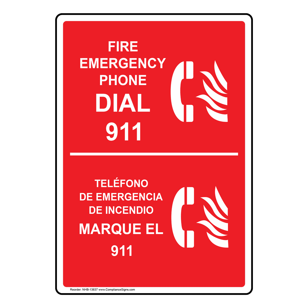 Emergency Contact Numbers 911 Sign NHE-14095 Emergency Contact 911