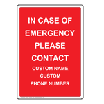 Fire/Emergency - Emergency Contact Signs and Labels