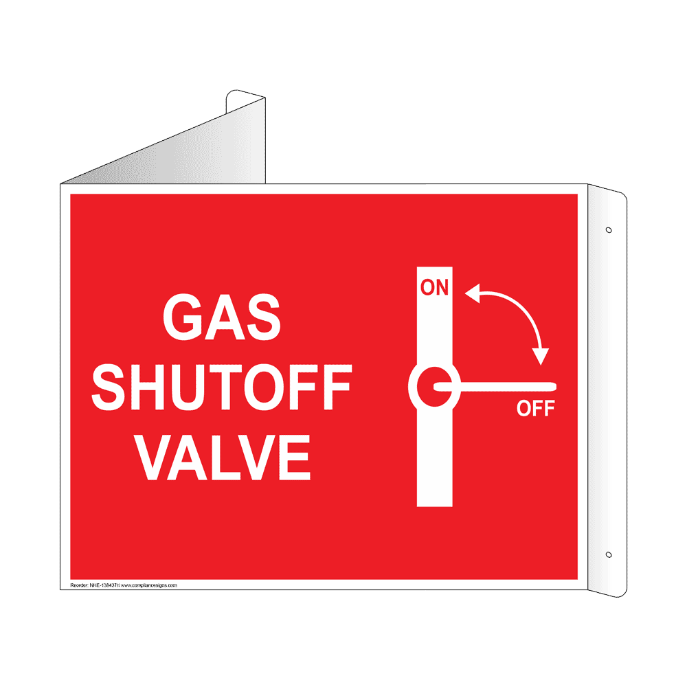 Gas Shutoff Valve Sign NHE-13843Tri Emergency Response