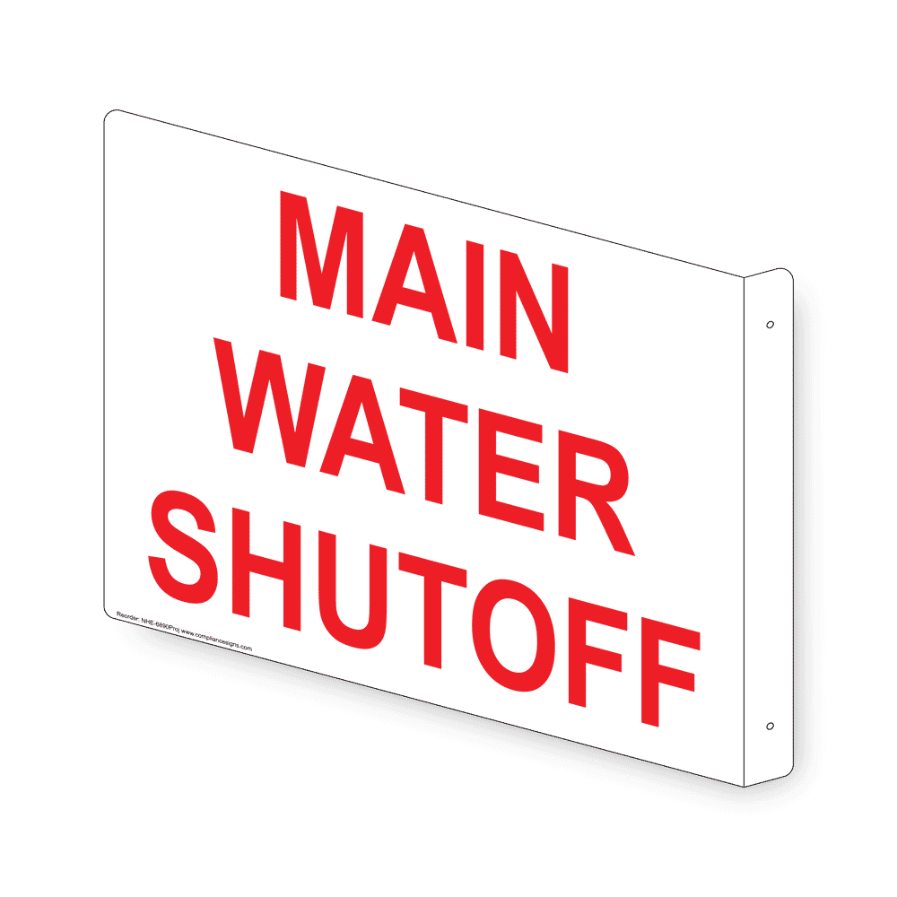 Main Water Shutoff Sign NHE-6890