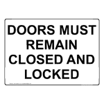 Keep Door Locked Safety Signs from ComplianceSigns.com