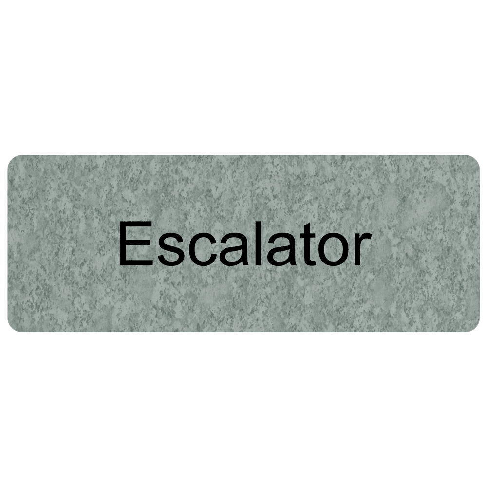Escalator Engraved Sign EGRE-330-BLKonPLMRBL Elevator / Escalator