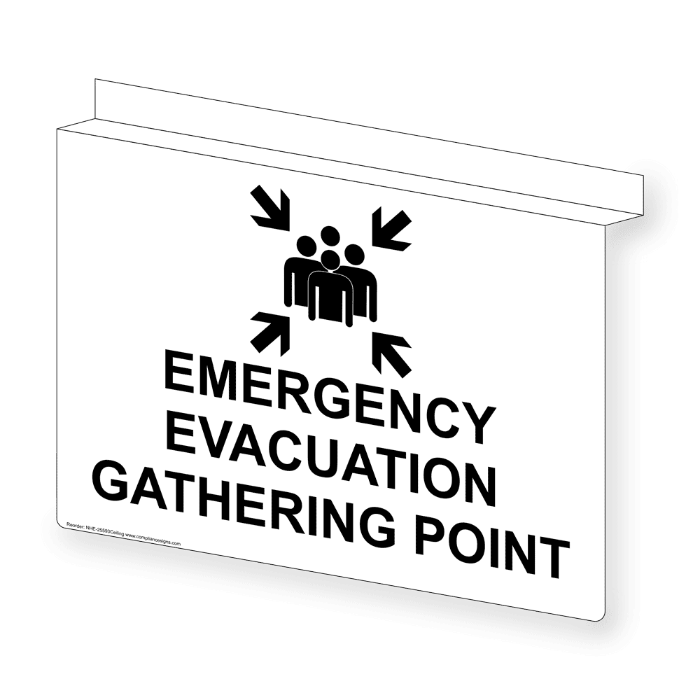 Emergency Evacuation Gathering Point Sign NHE-25593Proj Route