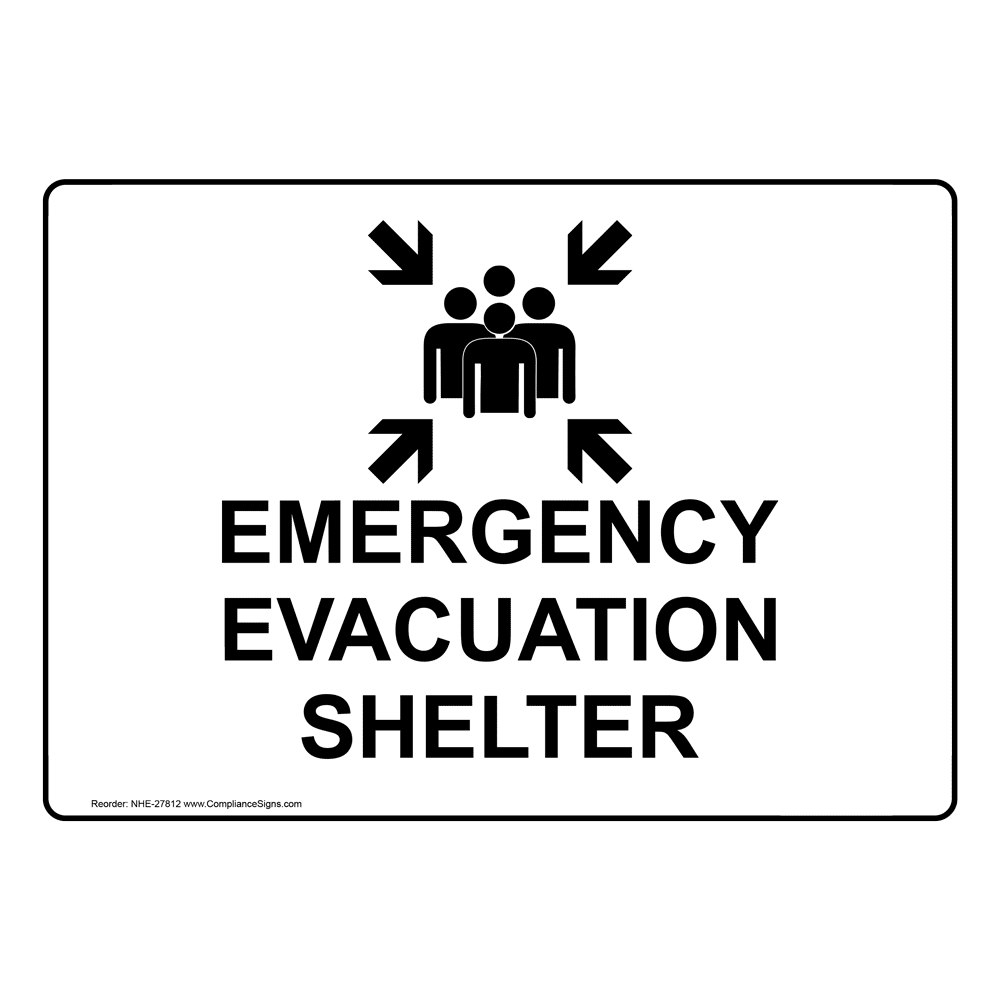Emergency Evacuation Shelter Sign NHE 27812 Route emergency-evacuation-shelter-sign-nhe-27812-route