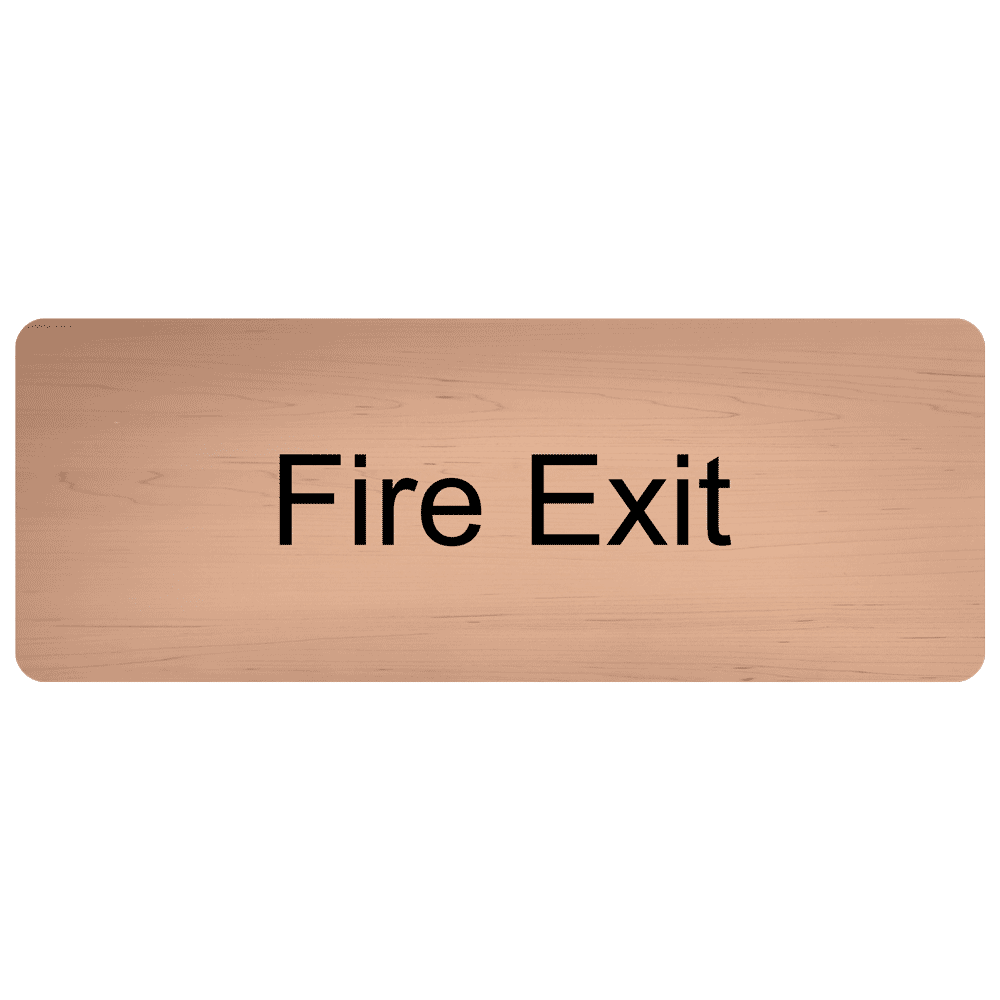 Fire Exit Engraved Sign EGRE-340-BLKonCSHW Exit Emergency / Fire