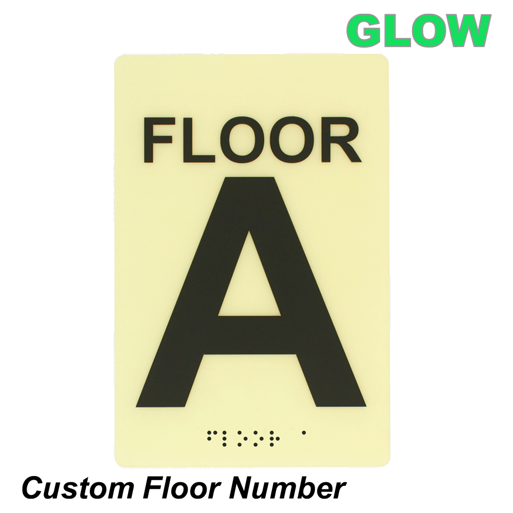 Floor Custom With Braille Sign NHE-18658 Floor / Level Numbers